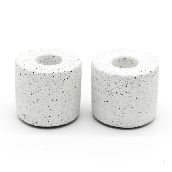 Granite Candlestick Holders by Manzo Design, White - Not Just Another Store